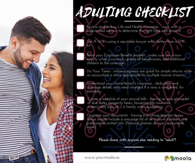 Adulting Checklist - MOOLA